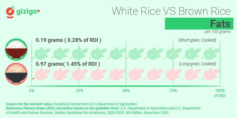 White vs Brown Rice Nutrition Chart (Infographic)